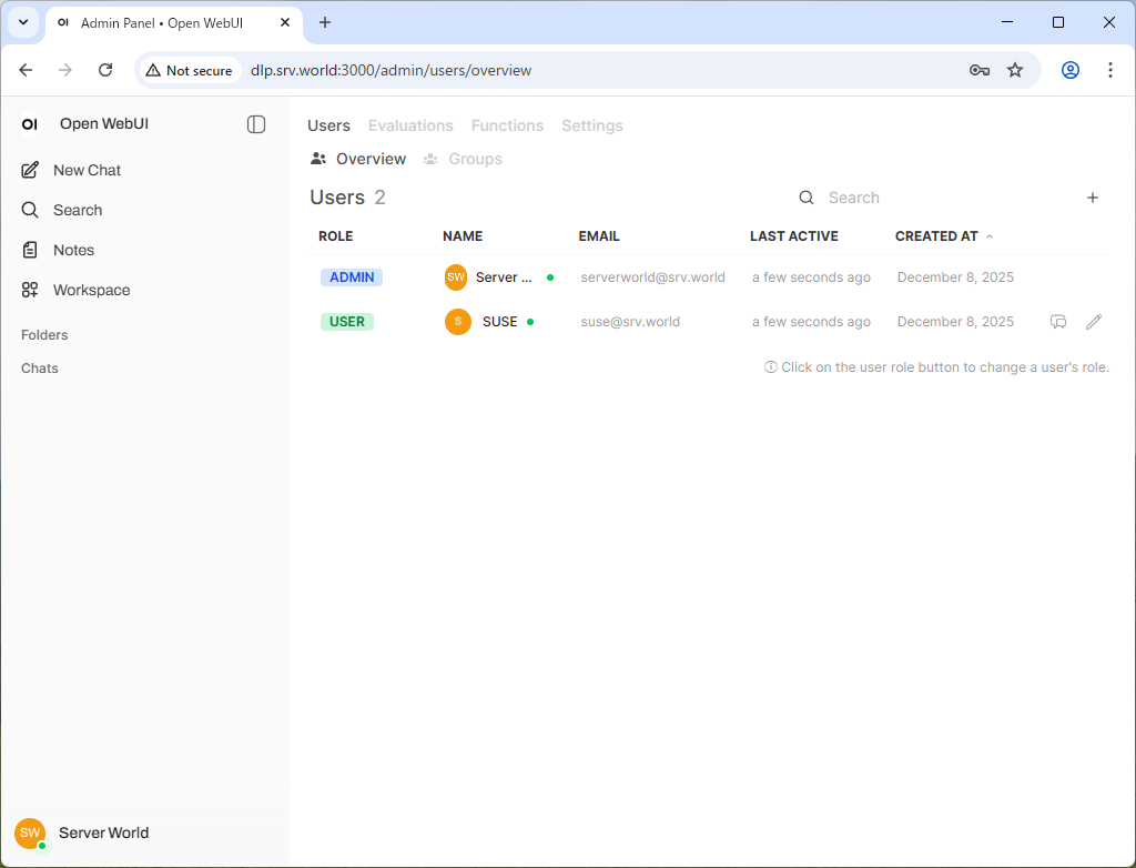 openSUSE Leap 16 : Install Open WebUI : Server World
