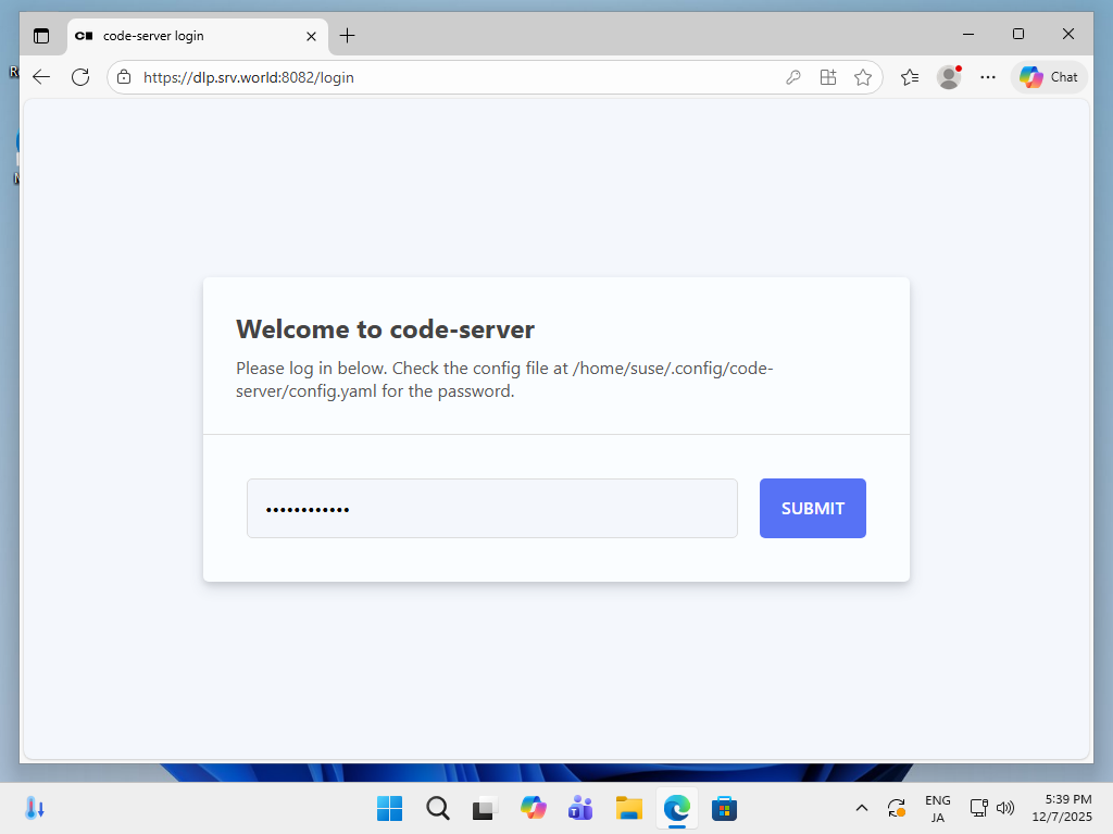 openSUSE Leap 16 : Code Server : Install : Server World